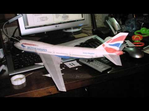 Handmade paper model British Airways Boeing 747 400 papercraft - YouTube