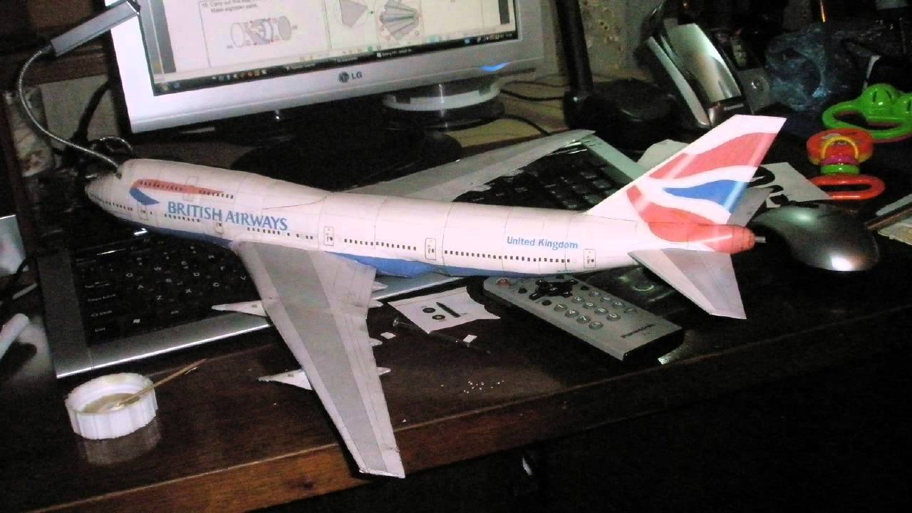 Handmade paper model British Airways Boeing 747 400 papercraft - YouTube