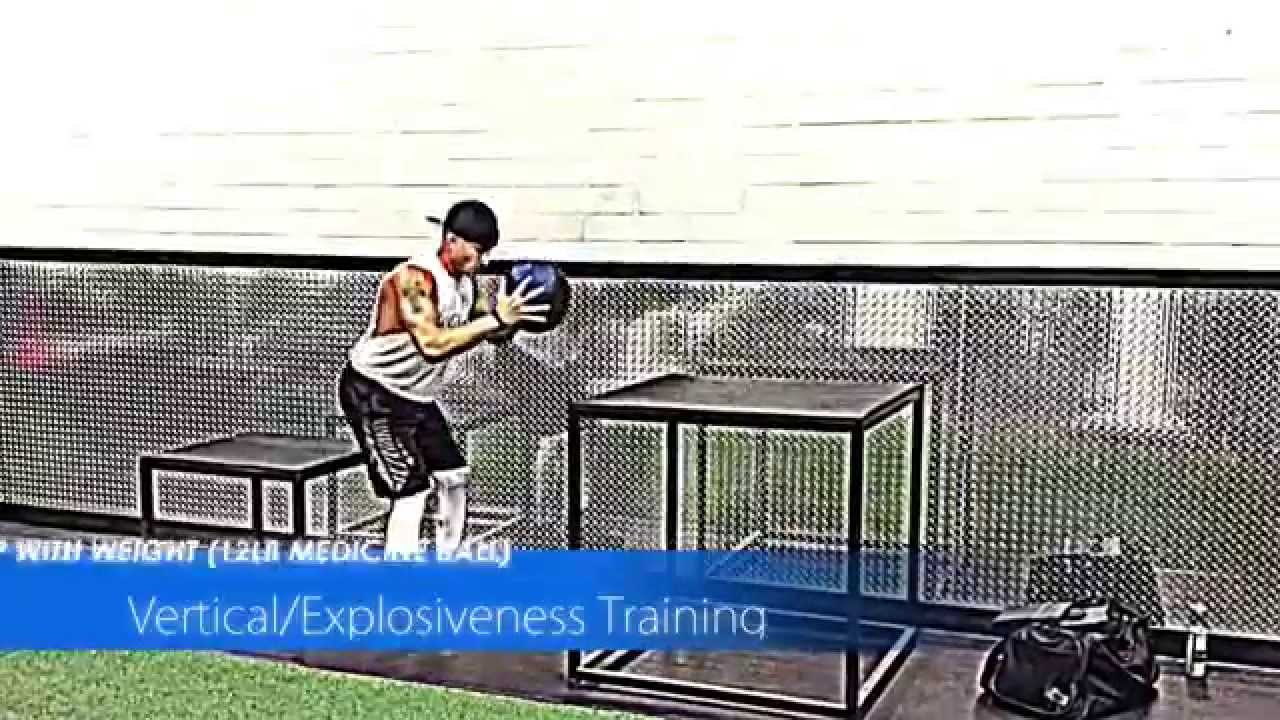 YAP Training Videos Seated Box Jump with Weight 12LB Medicine Ball ...