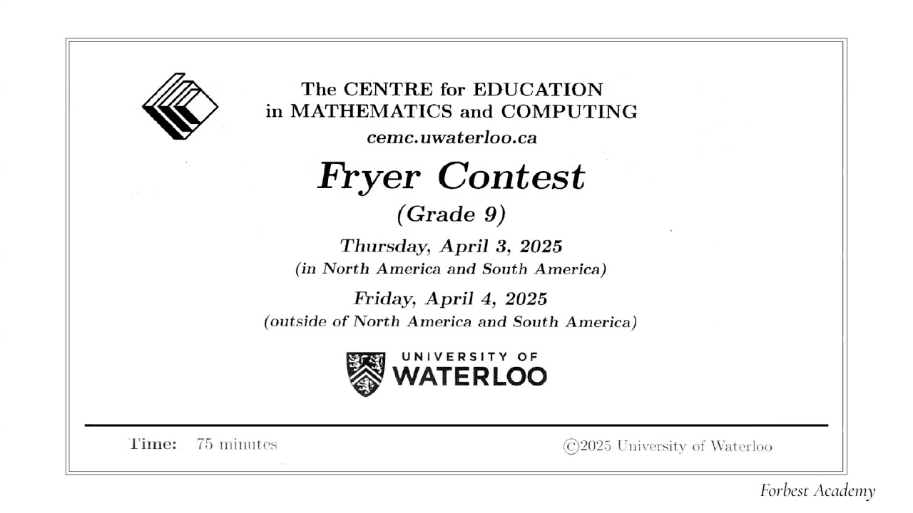 2025 Fryer Contest Solutions: Problems 1-4 - YouTube