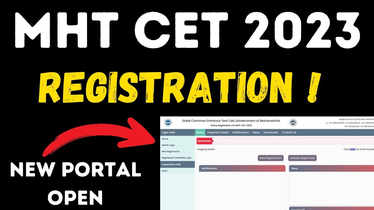 MHT CET 2023 Registrations Dates || New Portal for MHT CET 2023 ...