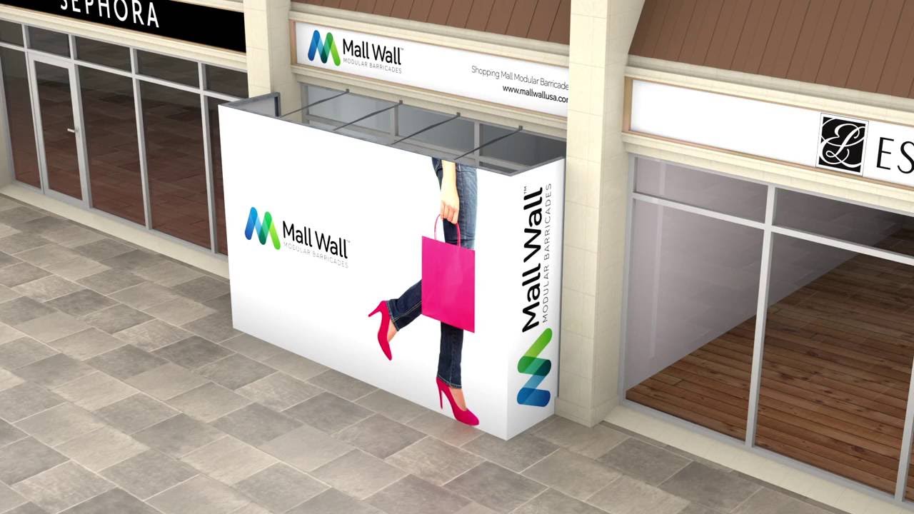 Shopping Mall Modular Barricades by Mall Wall USA - YouTube