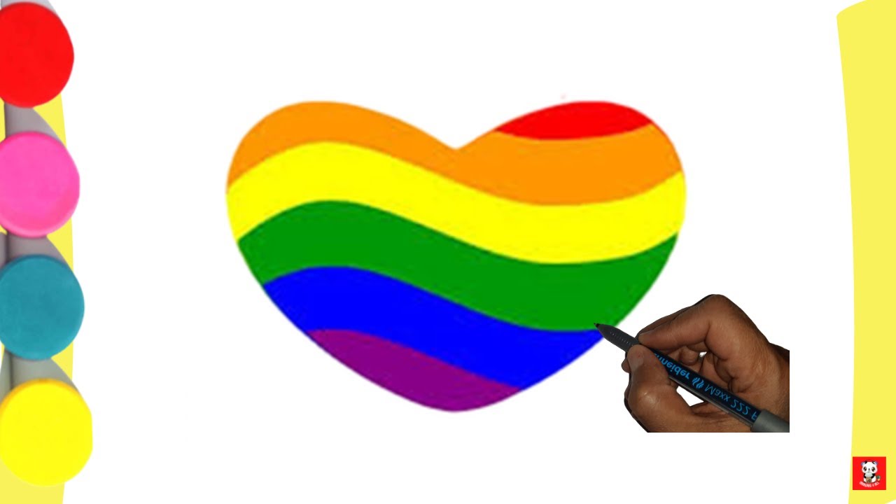 How to draw heart with rainbow | Heart rainbow Drawing, Painting ...