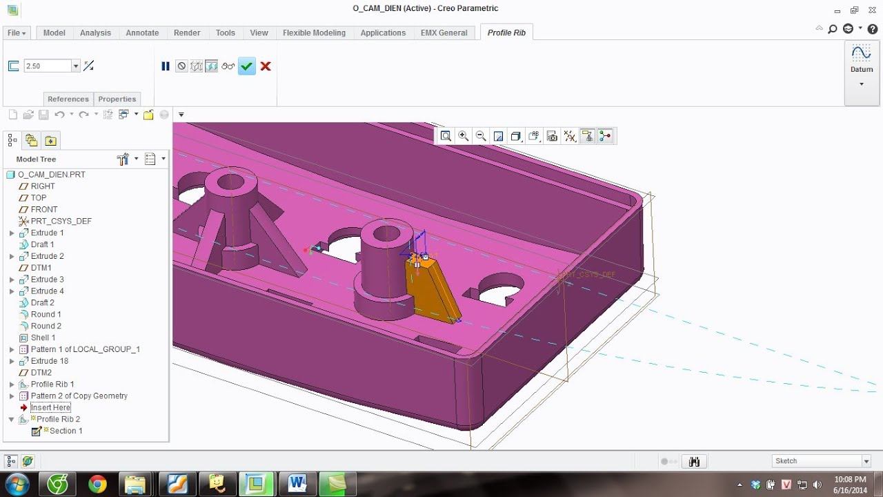bai 11 1 lenh profile rib video creo 2.0 - YouTube