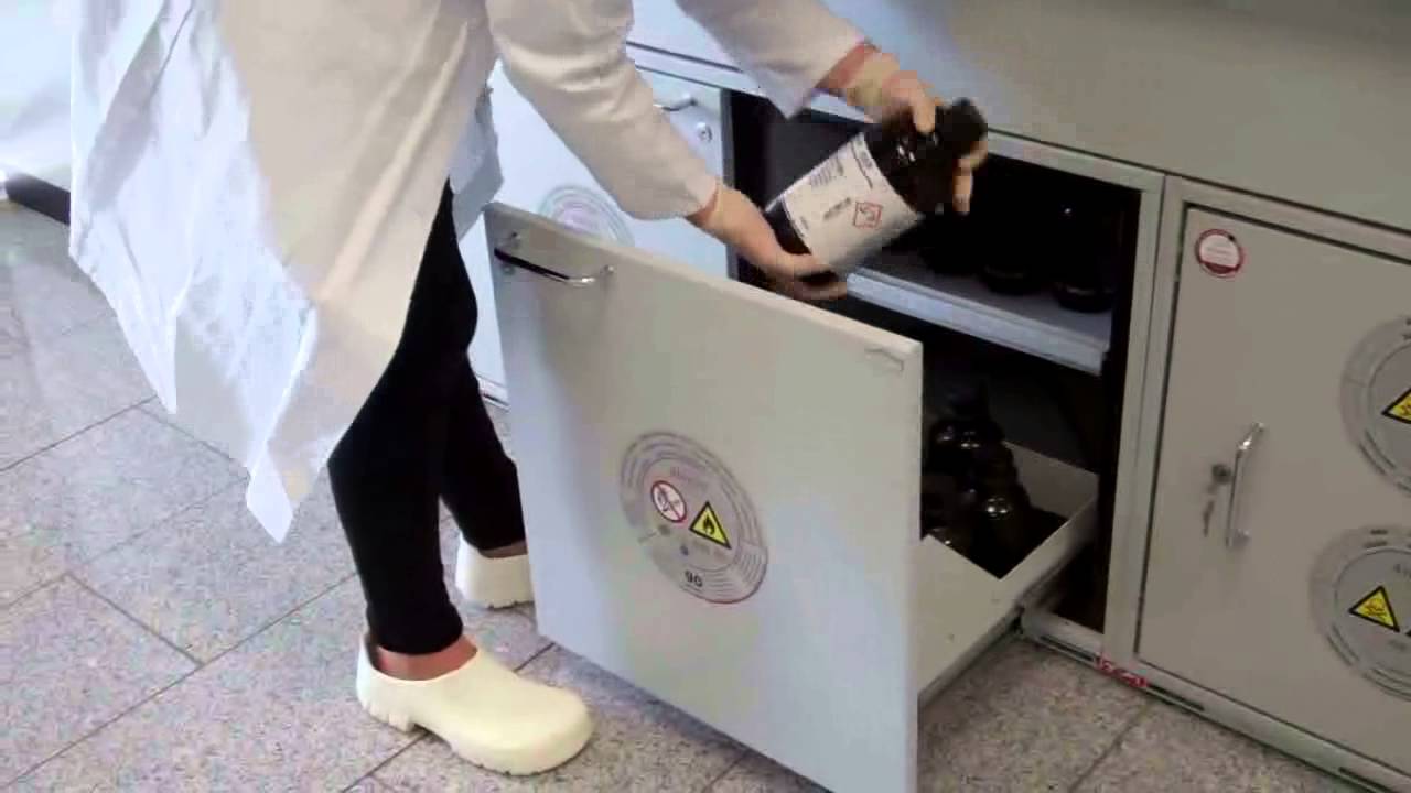 Under bench safety storage cabinet - YouTube