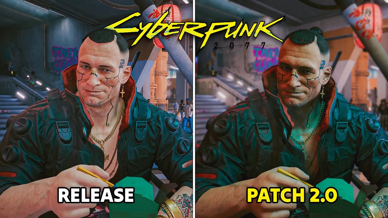 Cyberpunk 2077 Release vs Patch 2.0 - Details and Physics Comparison ...