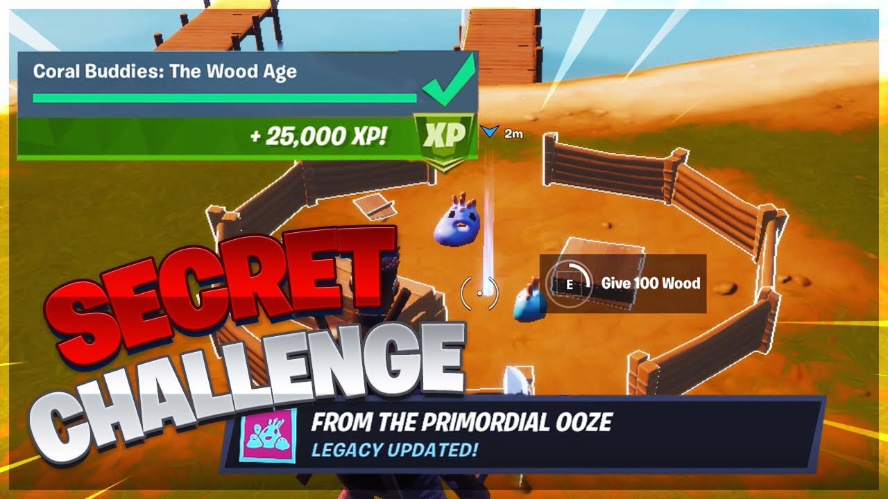 HOW TO COMPLETE FORTNITE SECRET CHALLENGE: FREE XP! | The Wood Age ...