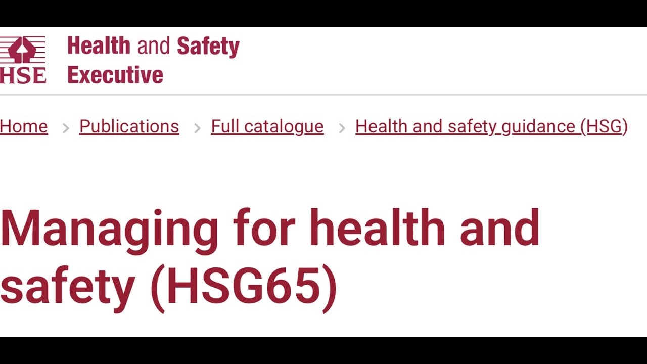 HSG65 Health and Safety Training Video - YouTube