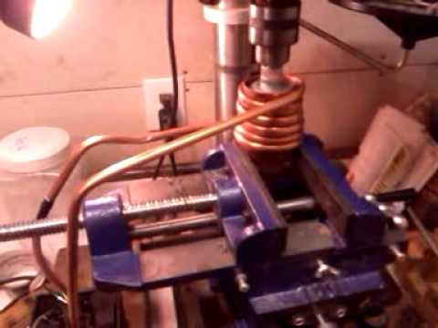 Heat with magnet and non-ferous metal 3 - YouTube