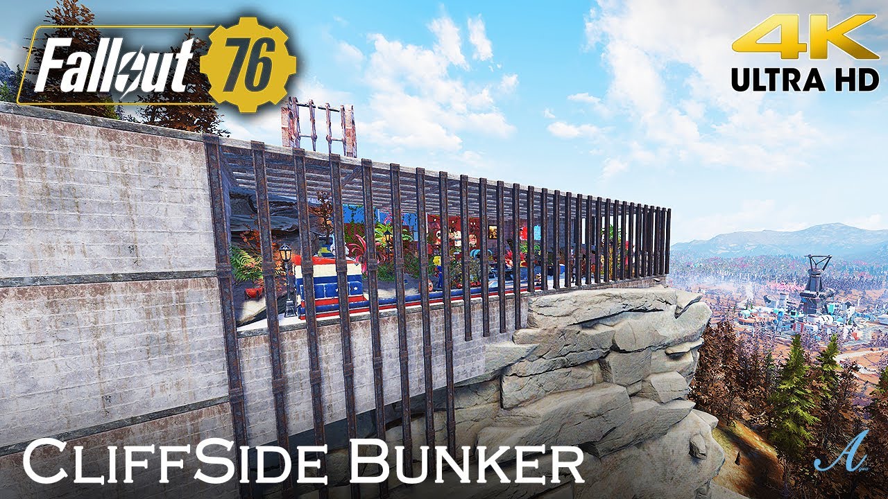 Fallout 76 - Cliff-side Modern Bunker House CAMP w/ tutorial in 4K ...