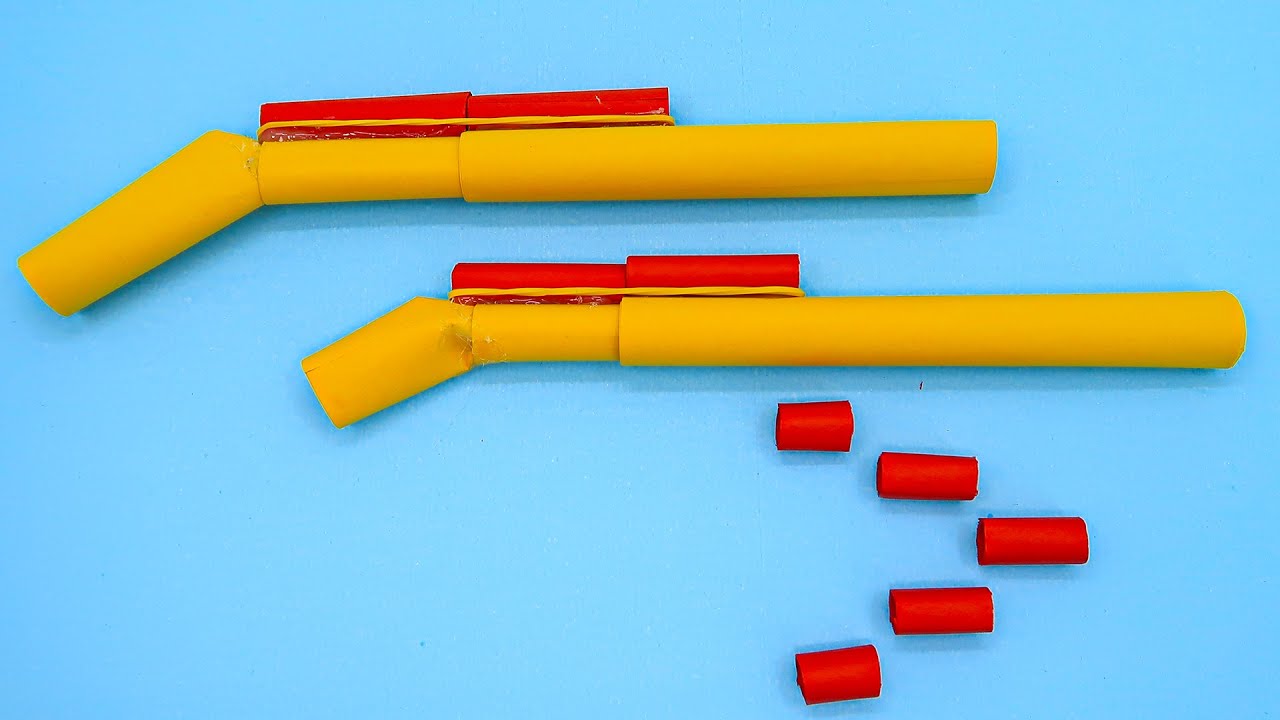 How to Make a Paper Gun that SHOOTS paper Bullets | Paper Pistol that ...