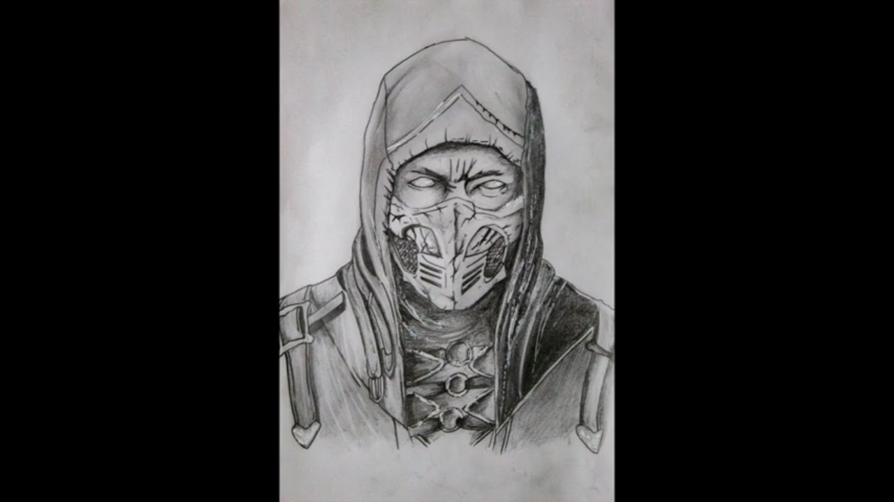 Drawing of Mortal kombat X Scorpion Shirai Ryu----{speed Drawing} - YouTube