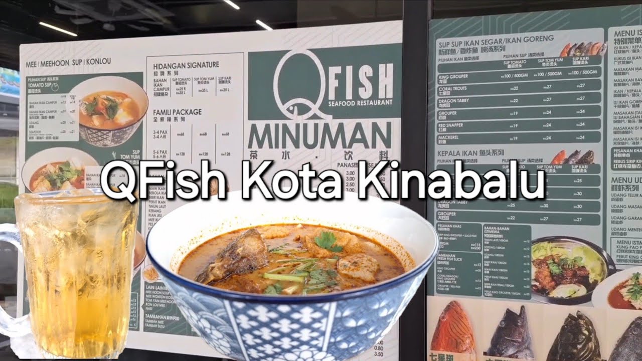 Kota Kinabalu Tomyum QFish 88Marketplace & driving to city😋Sedapnya👍 ...