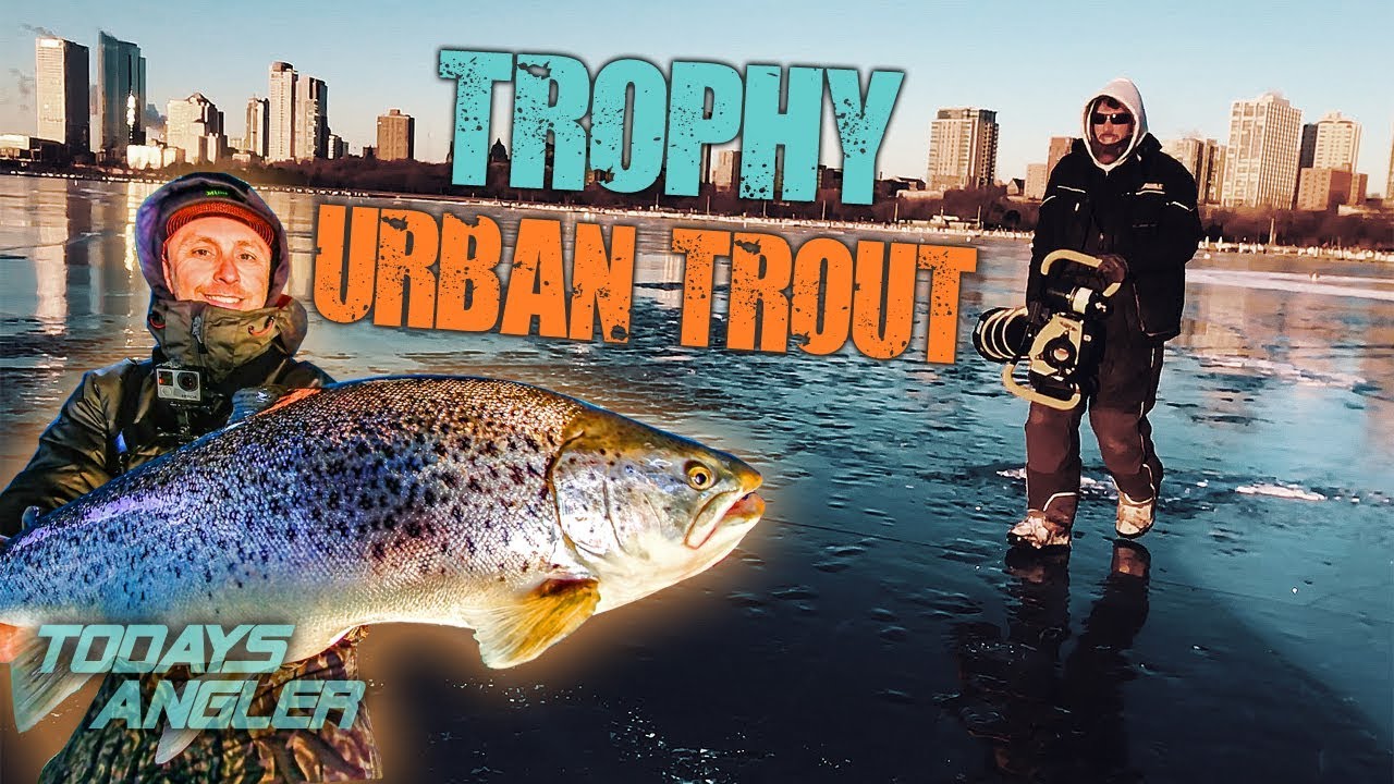 Ice Fishing TROPHY URBAN TROUT - Milwaukee, WI - Todays Angler - YouTube