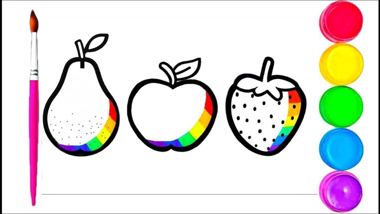 Bolalar uchun mevalar rasmini chizish - YouTube