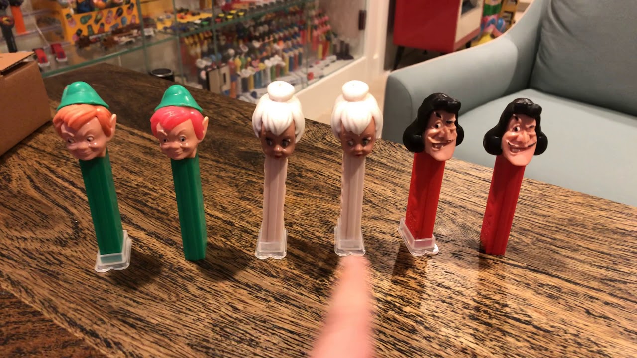 Pez Peter Pan, Tinkerbell, and Captain Hook - 1969 - YouTube