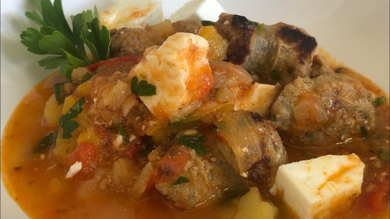 Greek Sausage recipe, Greek Spetsofai, σπετσοφάι with pepper, tomato ...