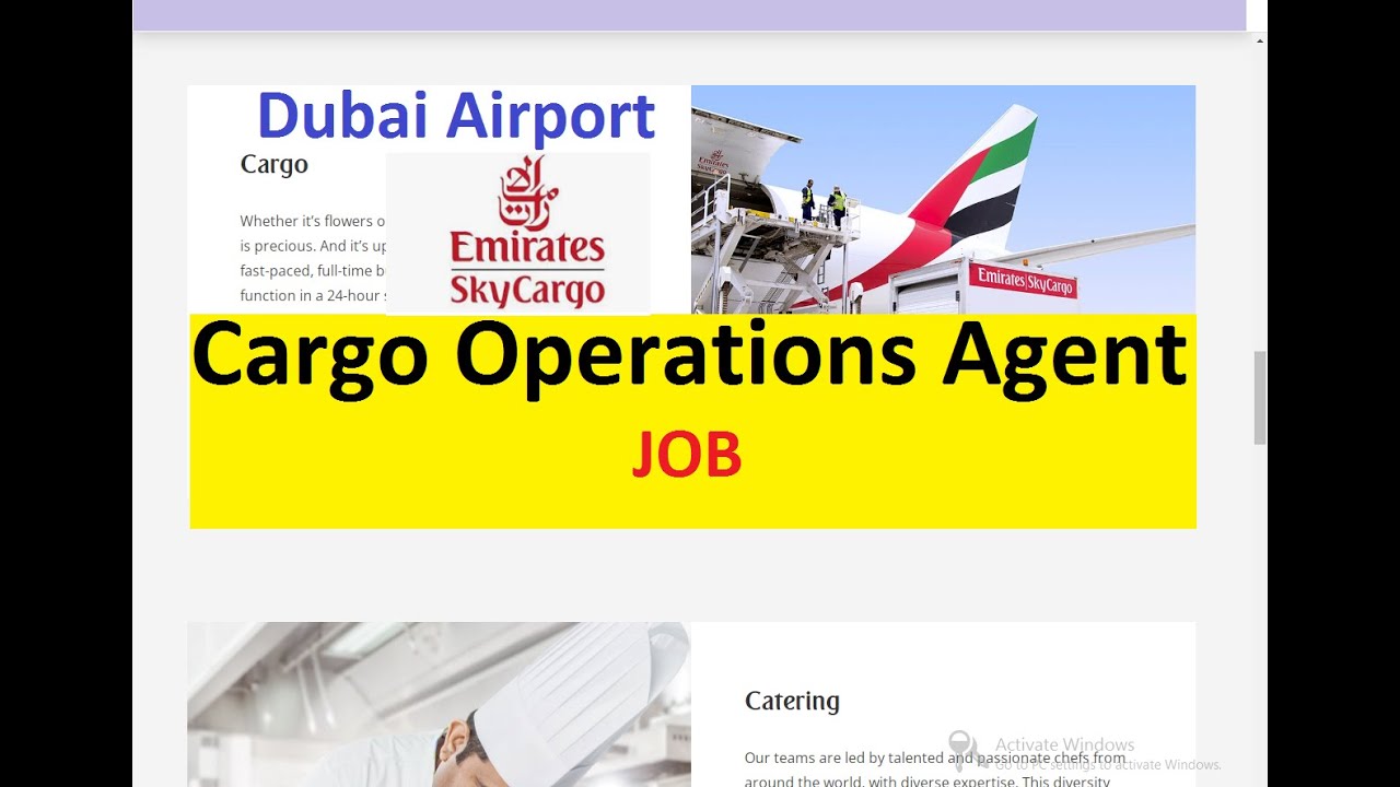 Emirates SkyCargo Dubai Airport Job: CARGO OPERATIONS AGENT - YouTube