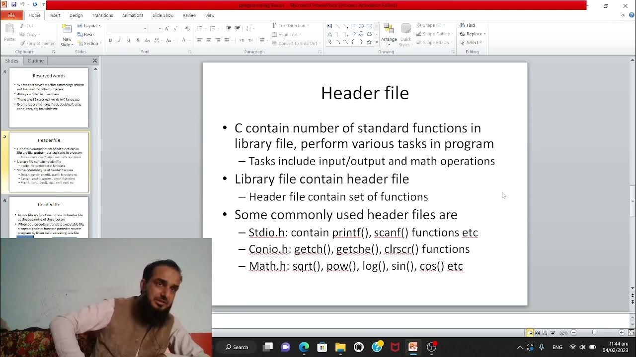 C character set, Reserved words, Header files. CS 10 unit 02 - YouTube