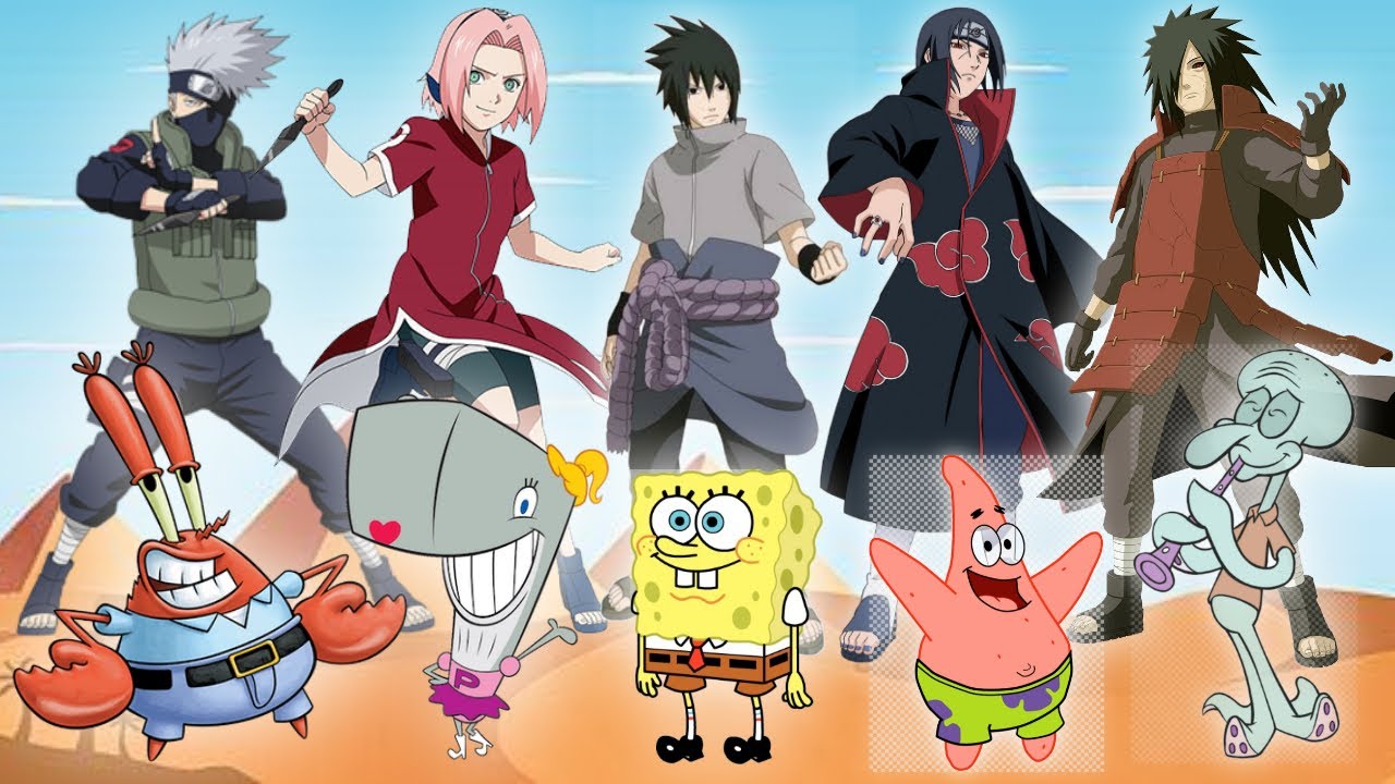 SERU... SPONGEBOB, UPIN IPIN DAN KAWAN KAWAN BERUBAH MENJADI NARUTO ...
