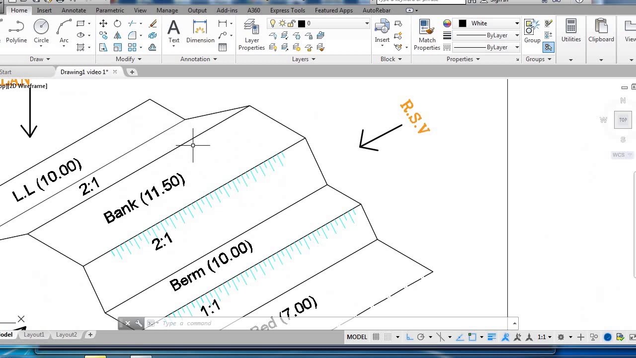 Civil Drawing 2020 Earth Work part 3 - YouTube