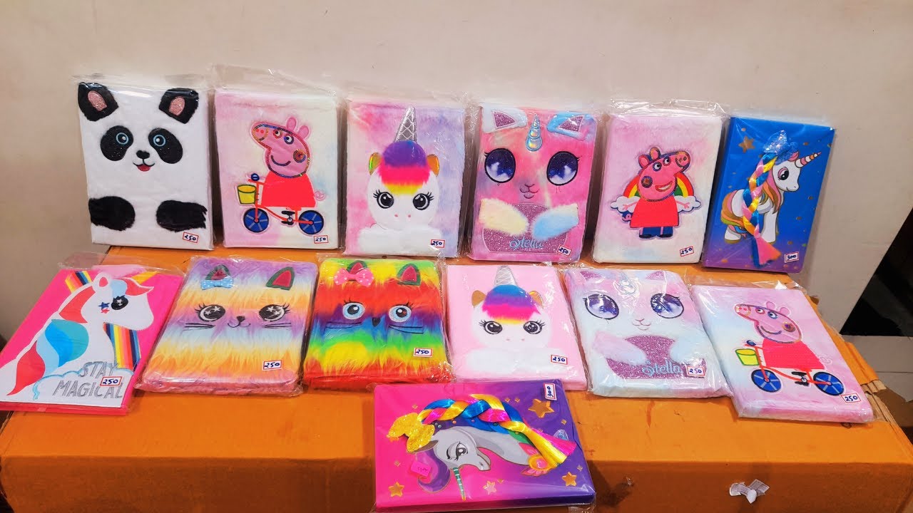 Unboxing and Review of A5 Diary Unicorn fur diary for girls with ...