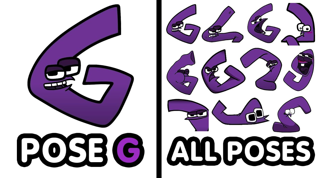 Alphabet Lore - All Poses of the Letter G | @alphabetabutter - YouTube