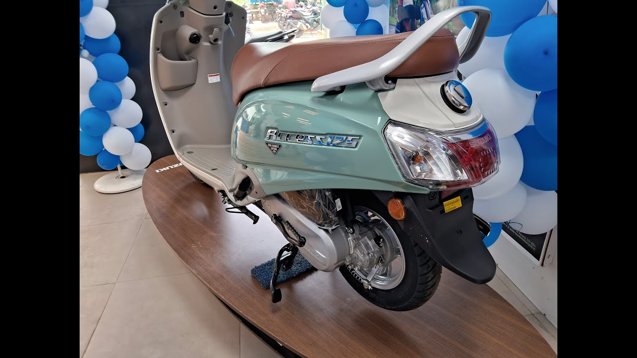 Suzuki Access 125 Solid Ice Green/ Pearl Mirage White Colour 2023 - YouTube