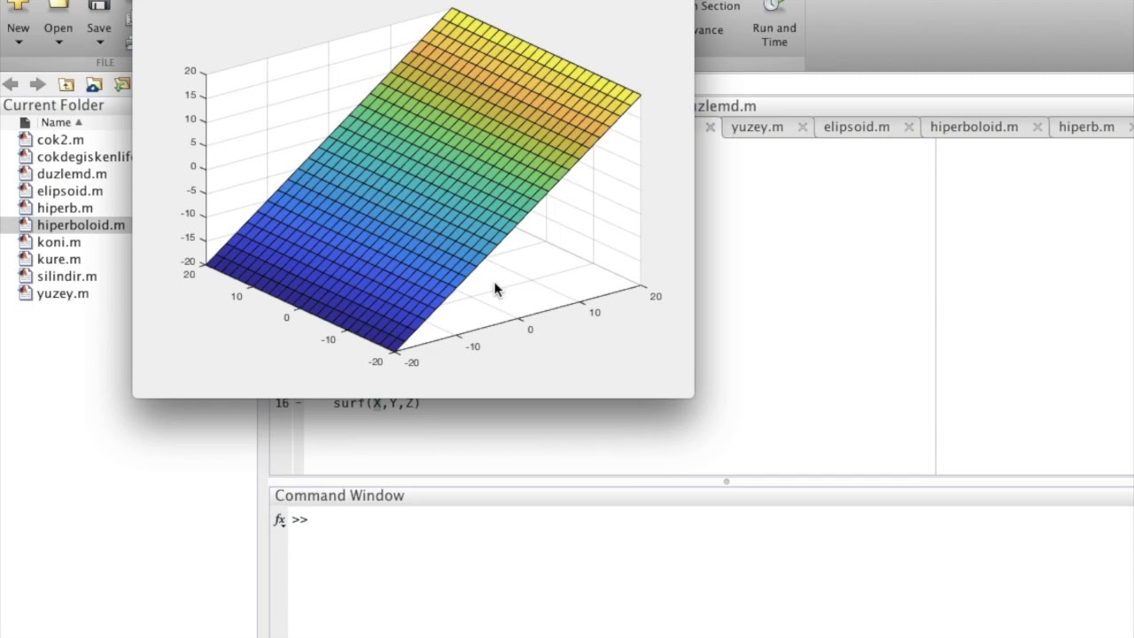 MATLAB ÇOK DEĞİŞKENLİ FONKSİYONLARIN GRAFİKLERİ MAKSİMUM VE MİNİMUM ...