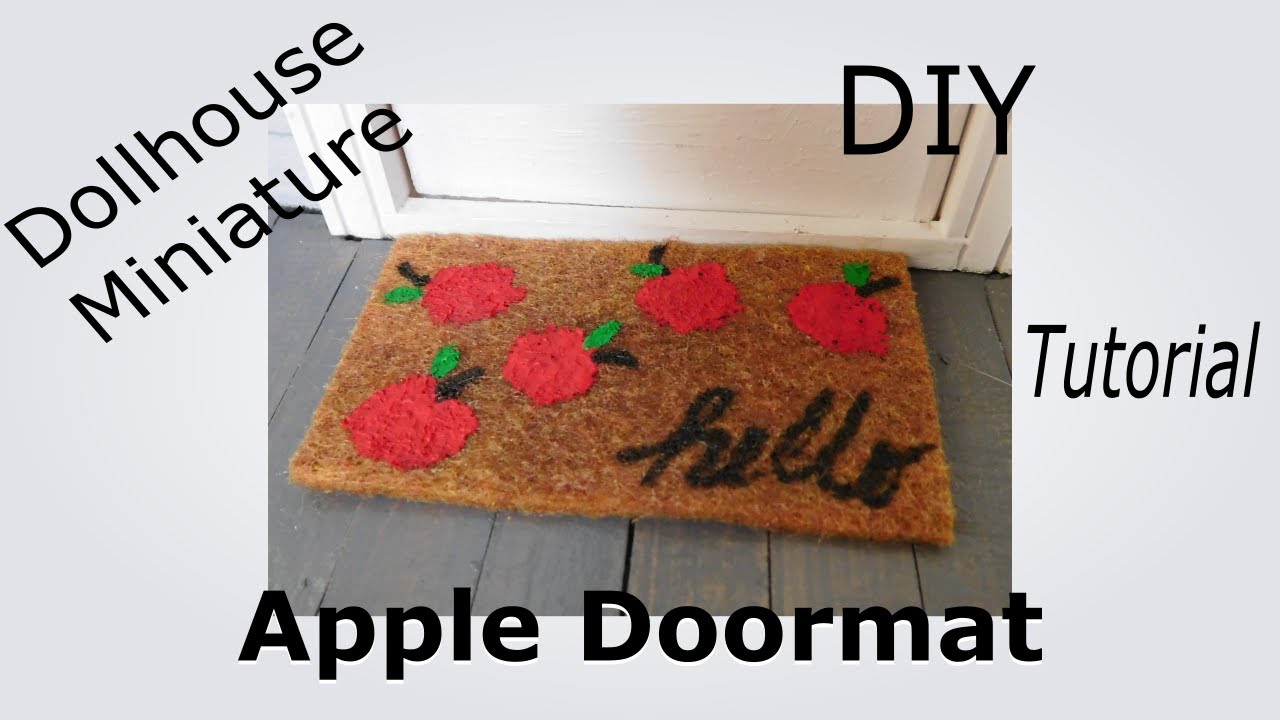 Dollhouse Miniature Apple Doormat Tutorial - YouTube