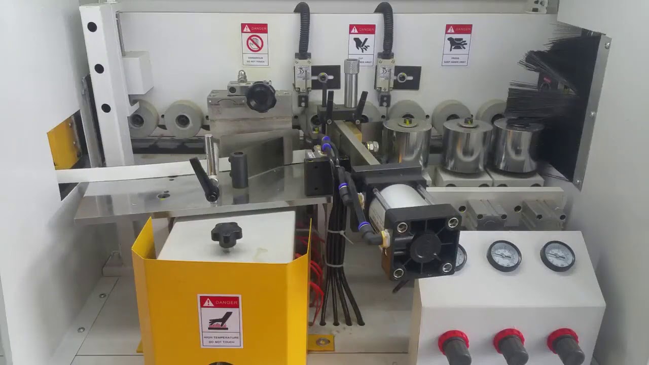 Edge banding machine with pre-milling function - YouTube