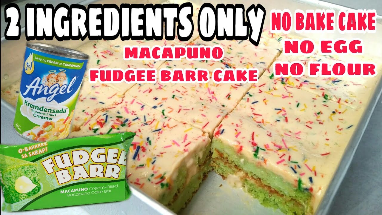 No Bake Fudgee Barr Macapuno Cake | 2 Ingredients Only | Sobrang Sarap ...
