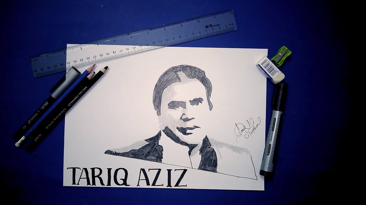 How to draw Tariq Aziz | Pencil Sketch | Line Sketch Art | Easy way to ...