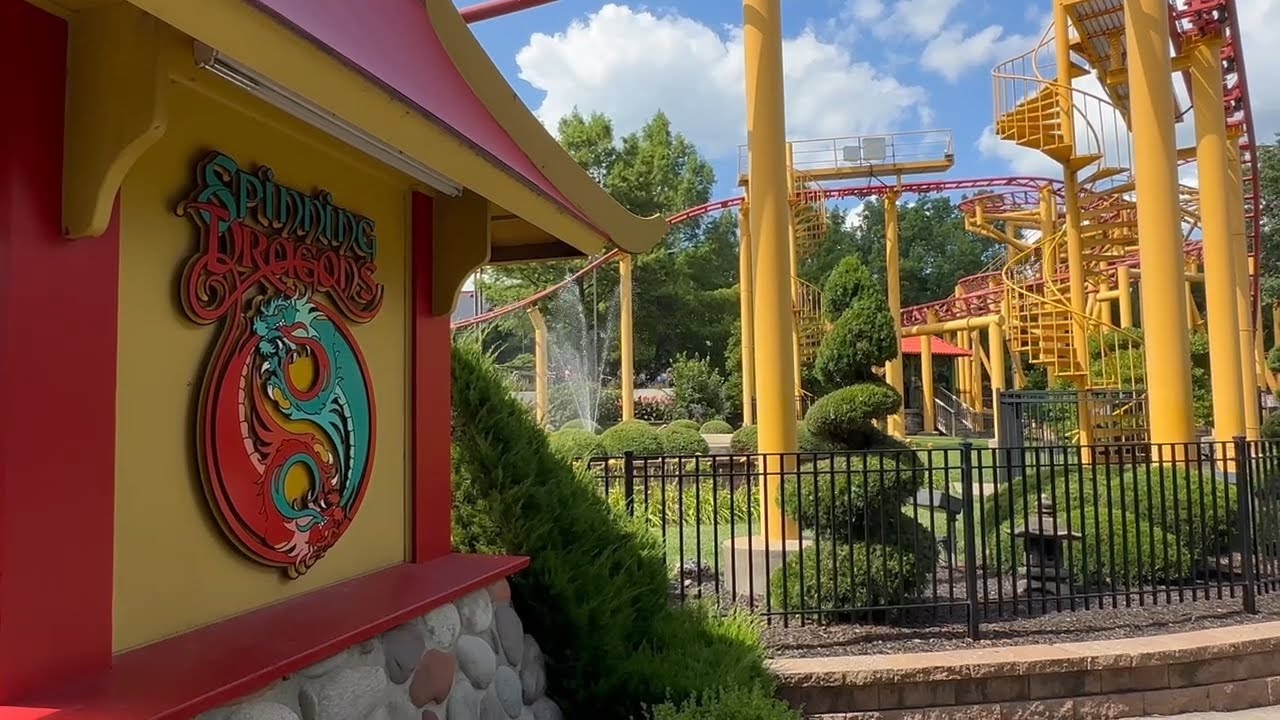Spinning Dragons at Worlds of Fun: Off-ride Footage - YouTube