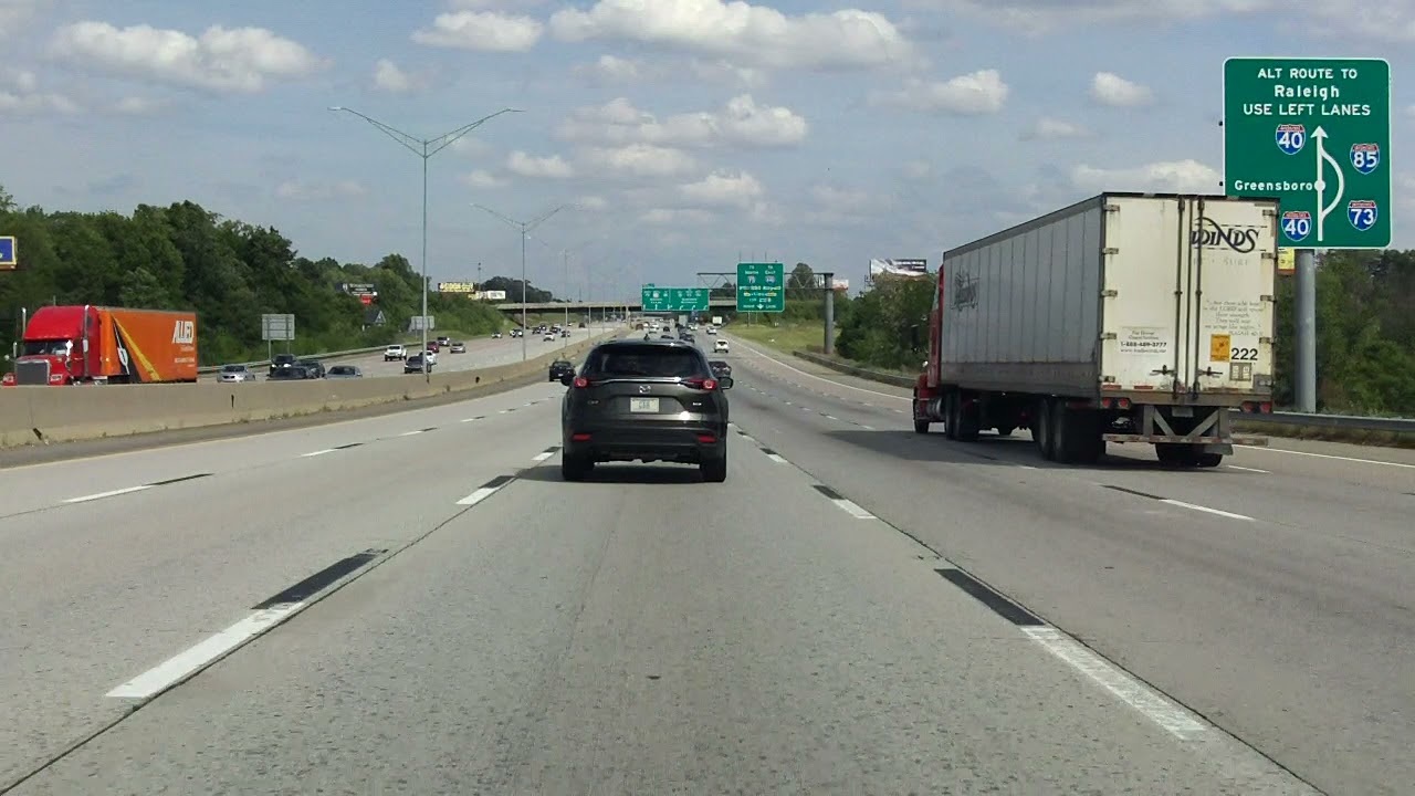 Interstate 40 - North Carolina (Exits 206 to 216) eastbound - YouTube