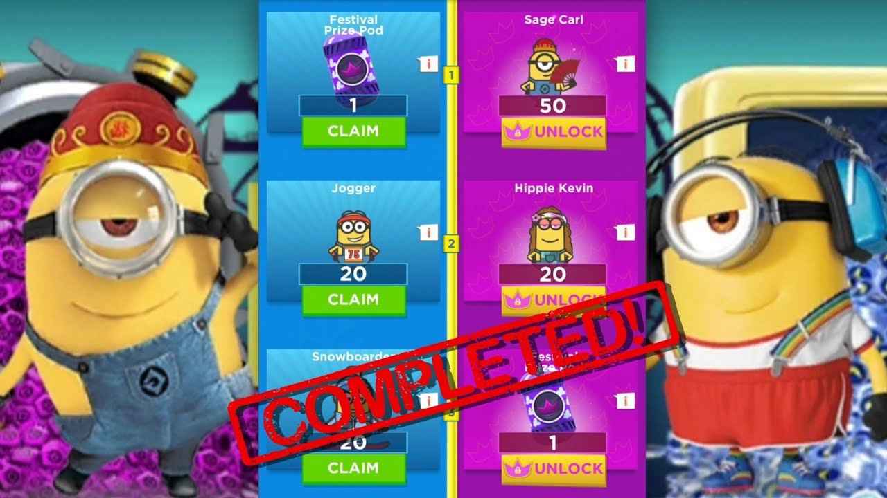 Minion Rush Minion Festival Completed All Rewards Claim gameplay ...