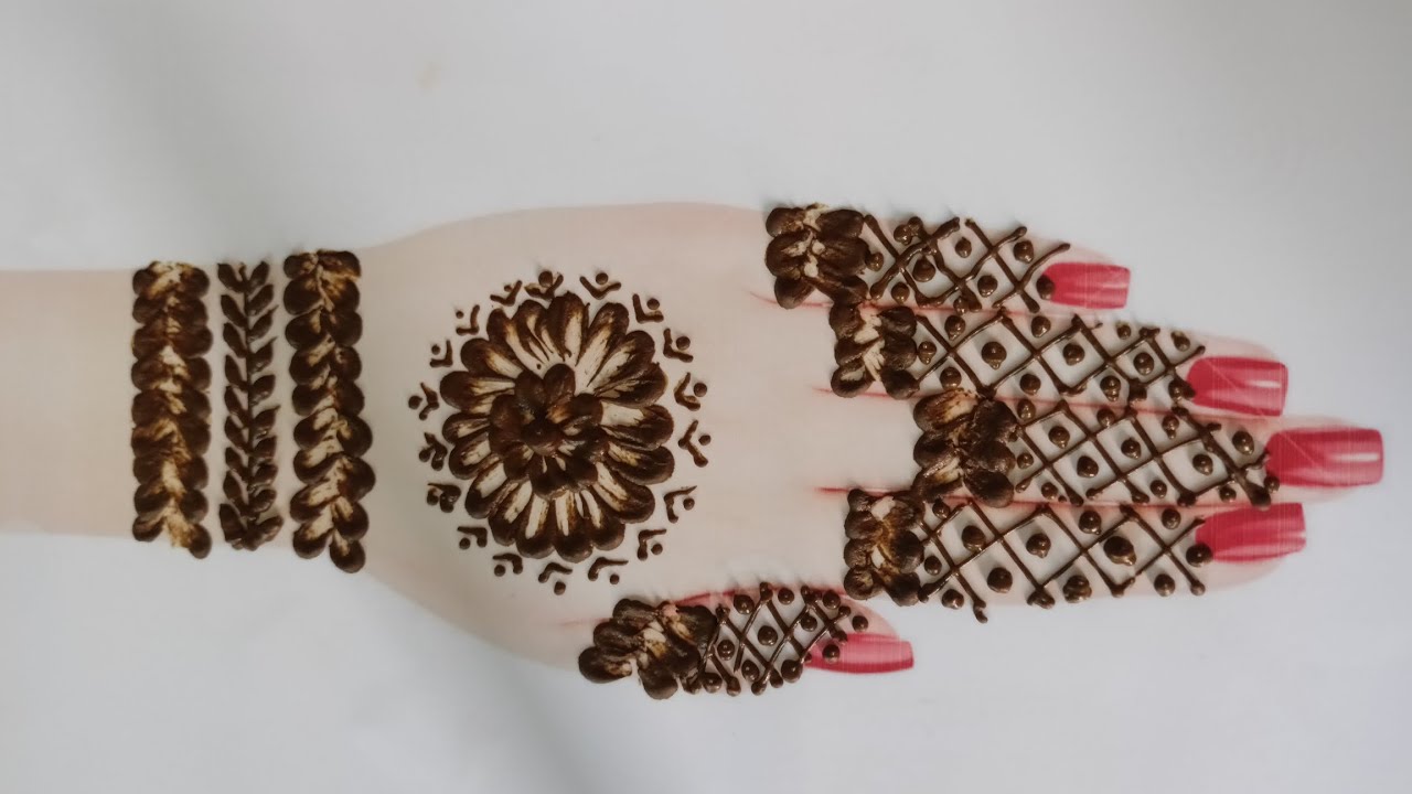 Stylish back hand mehndi design from cotton buds | Trick mehndi design ...