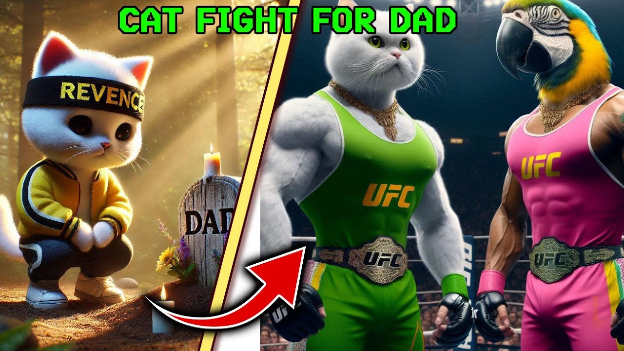 CAT VS Parrot Fight for DAD in the UFC boxing ring.|REVENGE STORY|# ...
