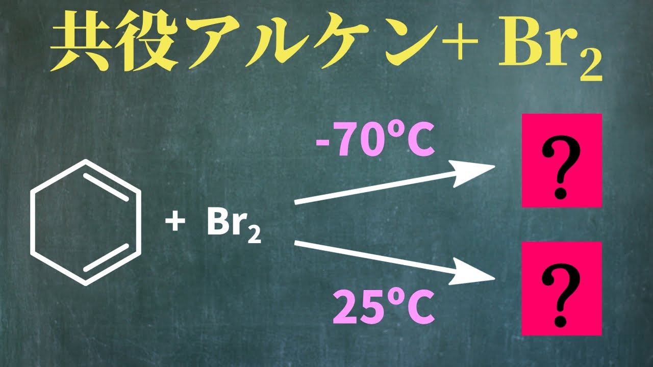 【院試問題解いてみた】温度によって違う?! 共役アルケンのBr2付加【H29 東京大学理学部化学科 有機化学基礎 (3)(j,k ...