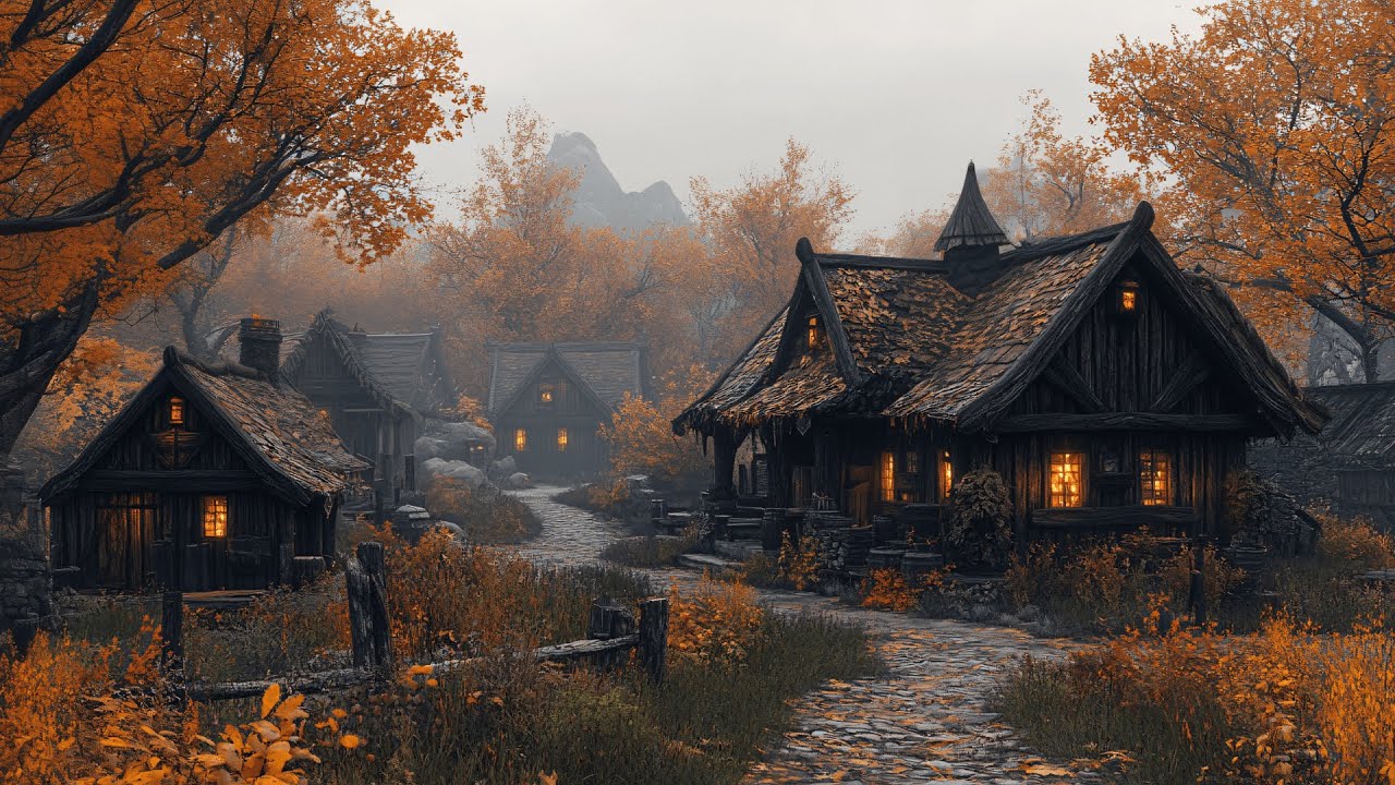 Misty Morning in a Medieval Village - Relaxing Fantasy Music - YouTube