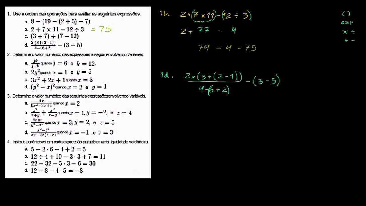Exemplos de ordem de operações - YouTube
