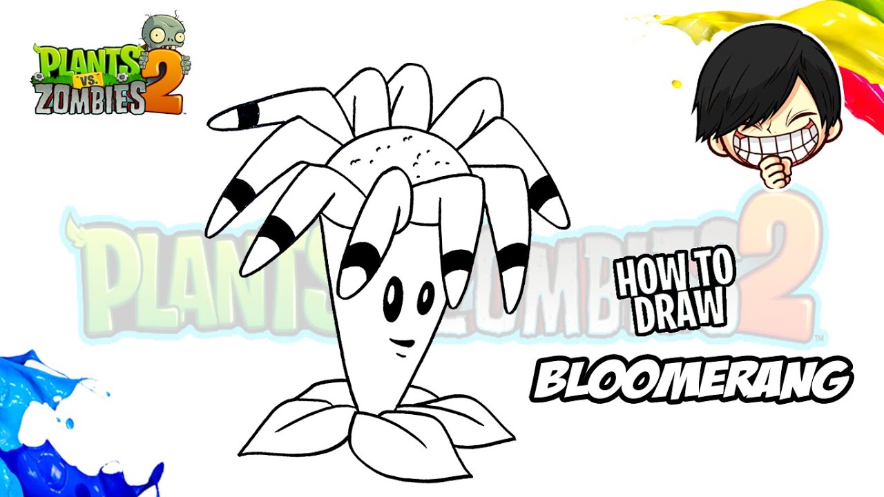 How to draw Bloomerang from Plants vs Zombies 2 - YouTube
