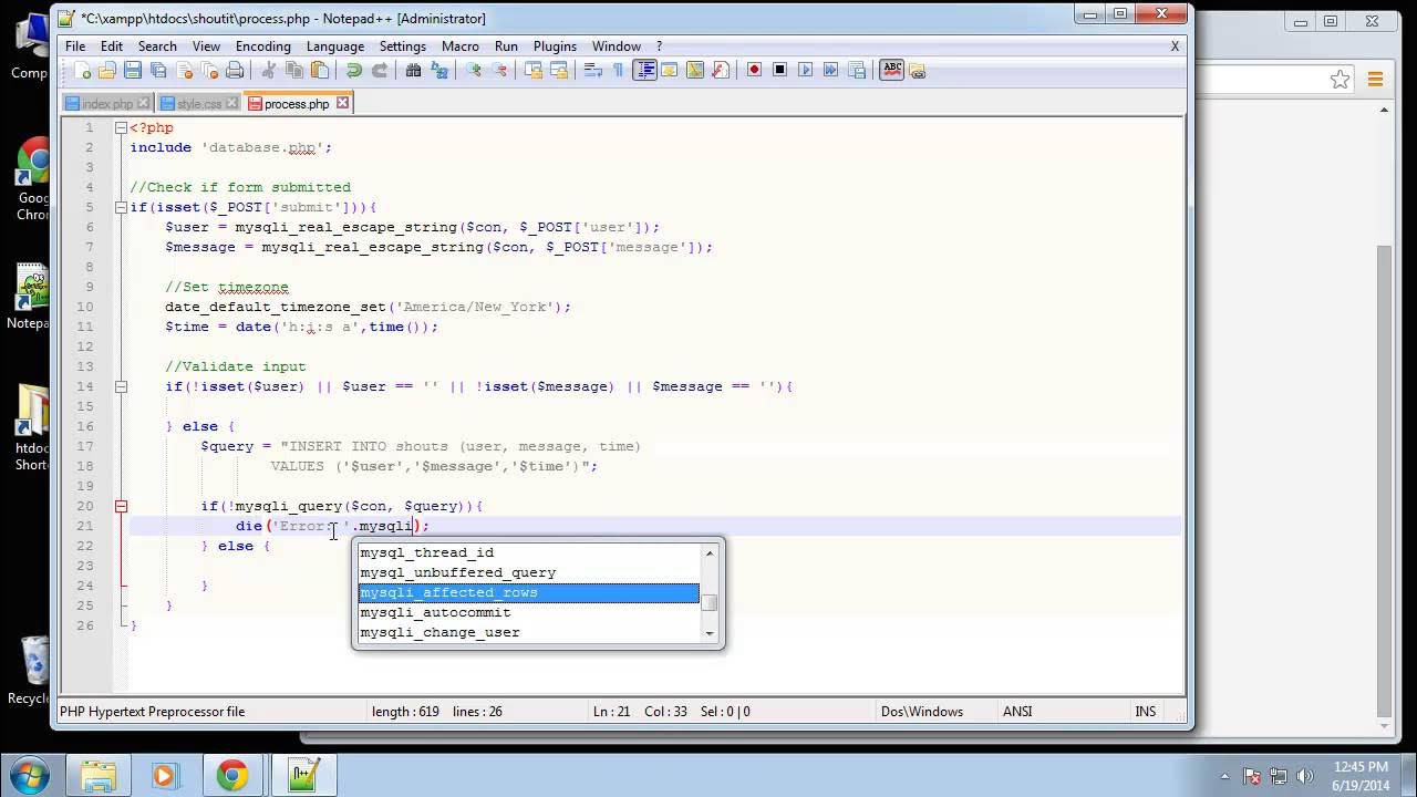 Learn how to create a Shoutit Shoutbox in PHP and MySQL - Part 4 - YouTube
