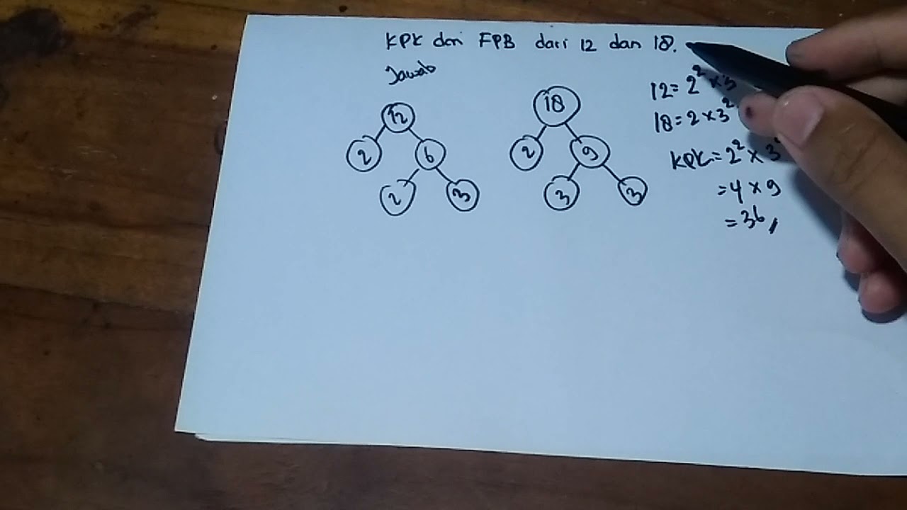 kpk dan fpb dari 12 dan 18 - YouTube