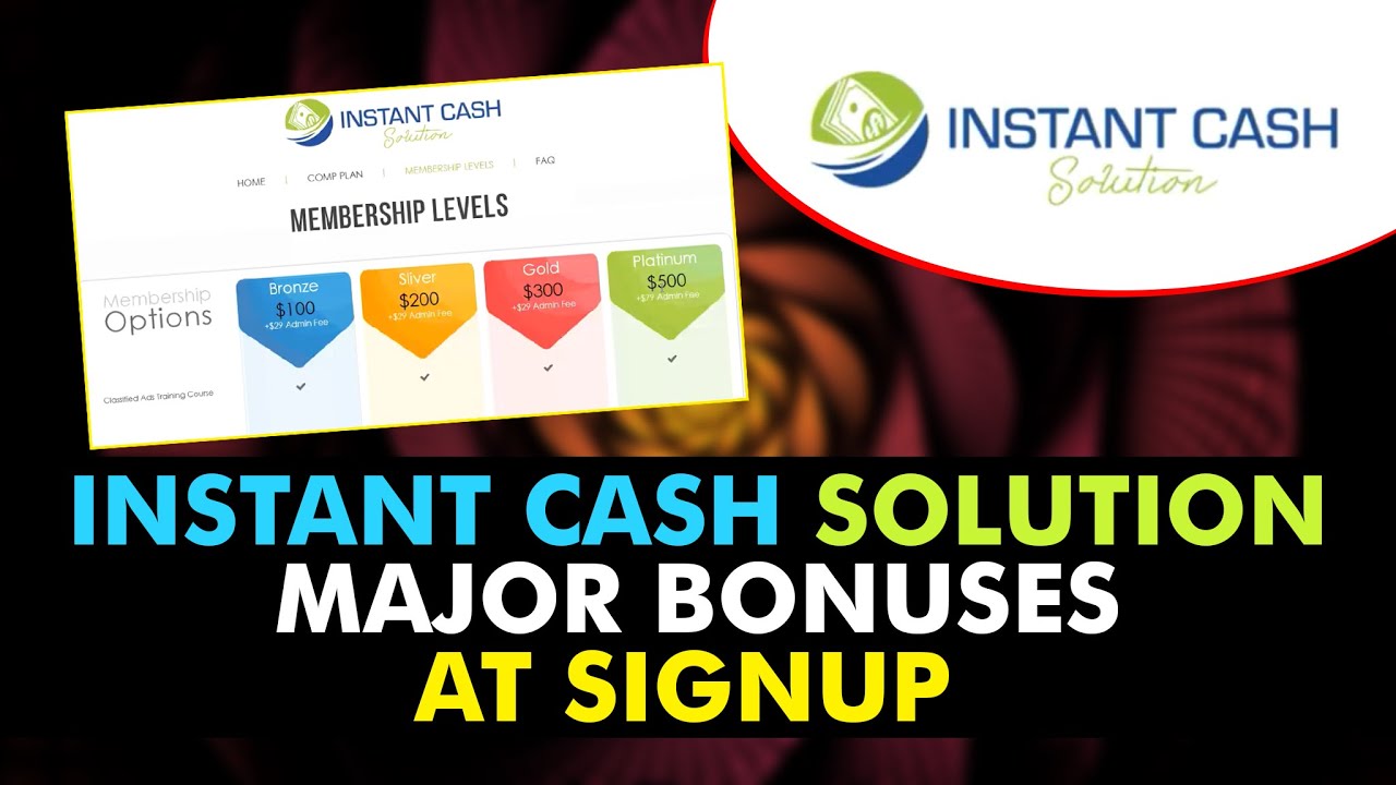 [Instant Cash Solution] Major Bonuses at Signup :) - YouTube