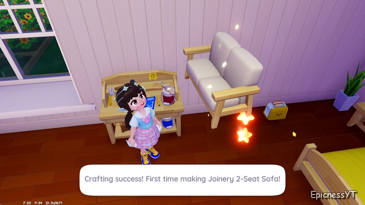 HEARTOPIA - LIVING ROOM SETUP CRAFTING SOFA AND TEA TABLE - GAMEPLAY ...