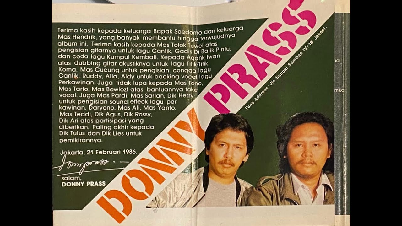 REMASTERING DONNY & PRASS Vol.3 (1986) - 10 LAGU dengan LIRIK (FULL ...