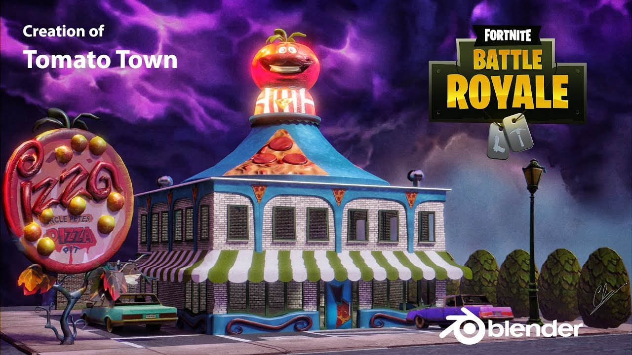 Fortnite - Creation of Tomato Town in Blender 2.79 - YouTube