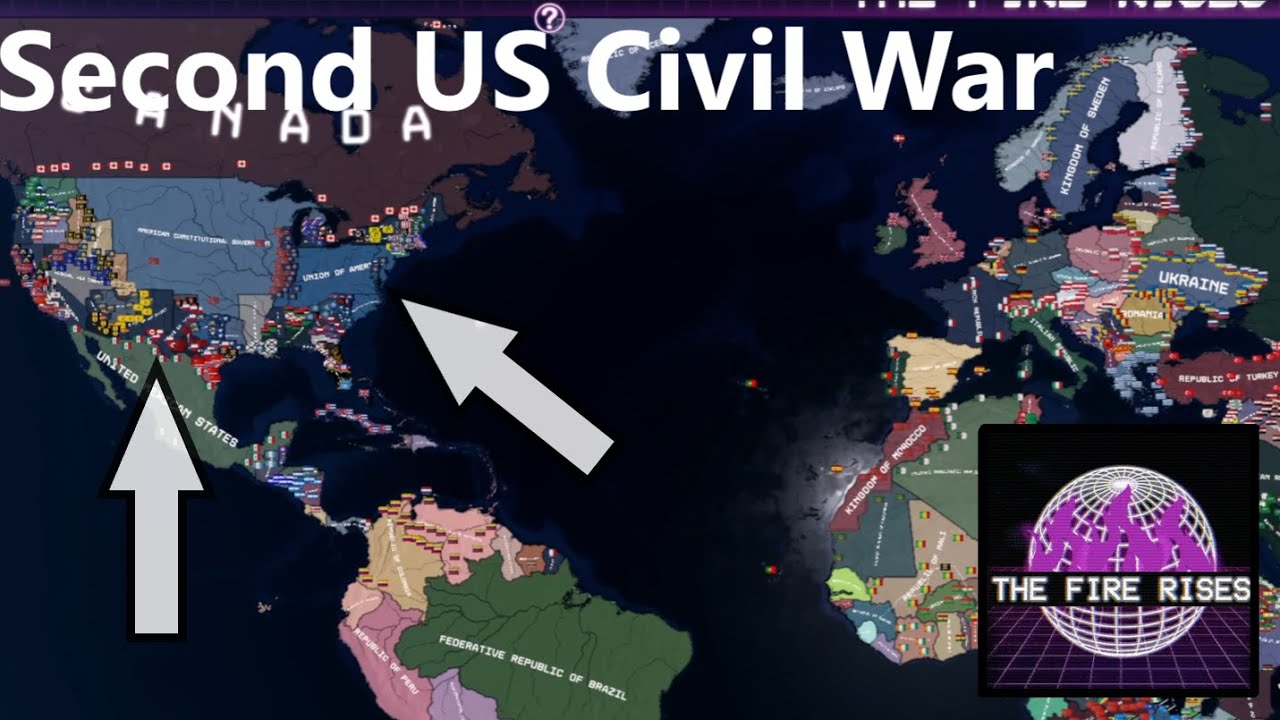 Second US Civil War! Fire Rises Hoi4 Timelapse(2020-2030) - YouTube