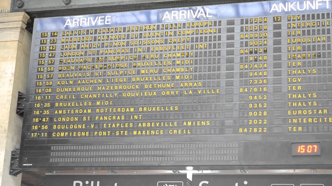 Solari Board | Gare Du Nord, Paris - YouTube